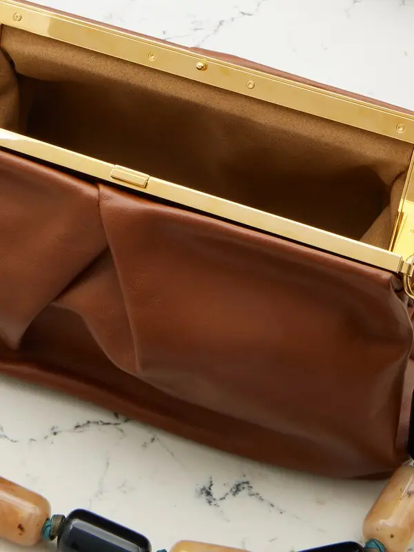 Dries Van Noten Beaded Leather Clutch Bag
