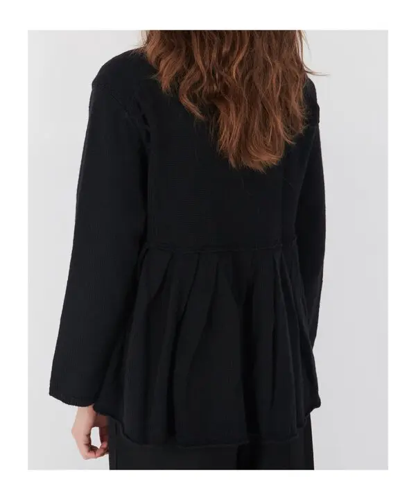 Comme Des Garçons Crew Neck Sweater With Gathered Skirt Hem
