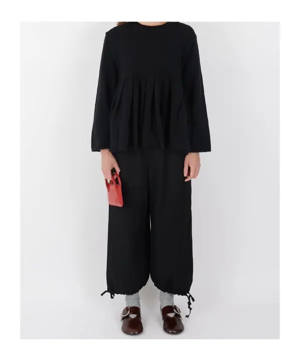 Comme Des Garçons Crew Neck Sweater With Gathered Skirt Hem