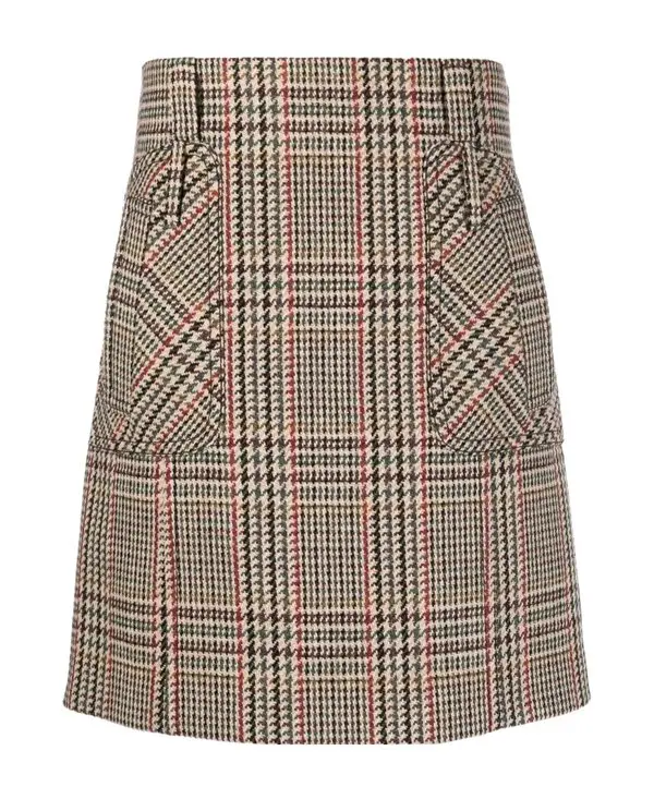 Miu Miu Plaid Mini Skirt - Nude