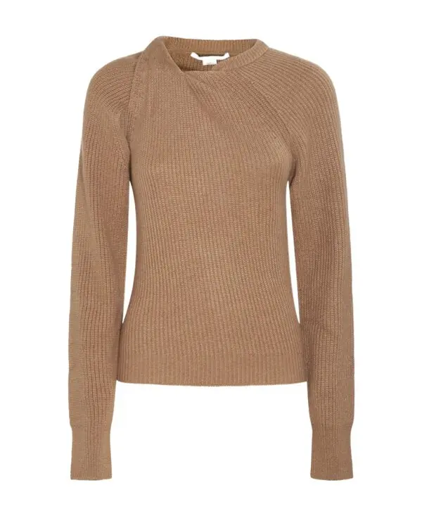 Stella McCartney Ribbed Knitted Long Sleeved Jumper With Knot Detailing