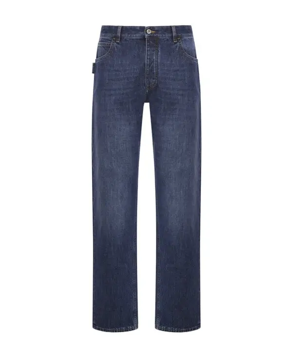 Bottega Veneta Logo Patch Straight Leg Jeans - Blue
