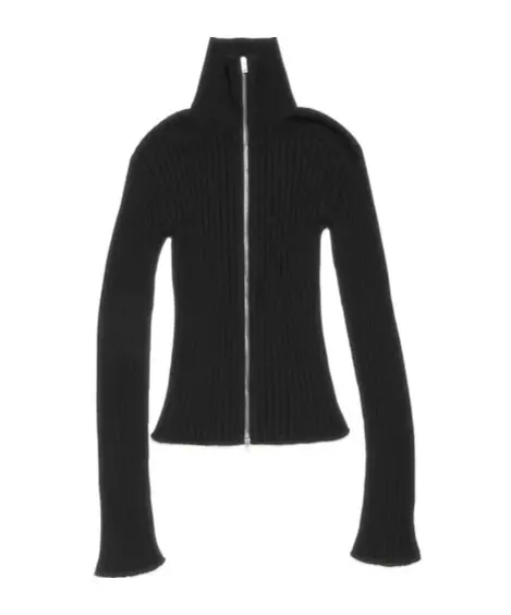 Acne Studios Zip-up High-neck Ribbed Cardigan