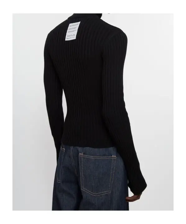 Acne Studios Zip-up High-neck Ribbed Cardigan