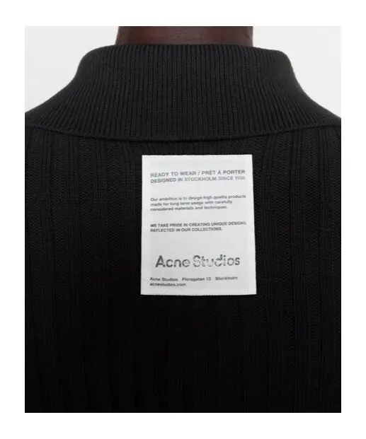 Acne Studios Zip-up High-neck Ribbed Cardigan