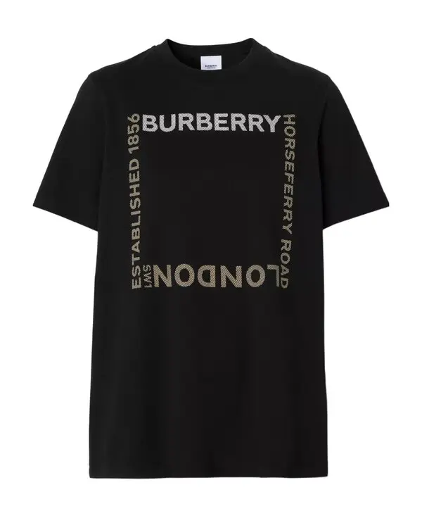 Burberry Logo Detailed Crewneck T-shirt - Black