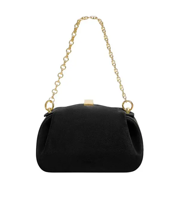 Yuzefi Mini Oyster Suede-finish Chain-link Tote Bag - Black