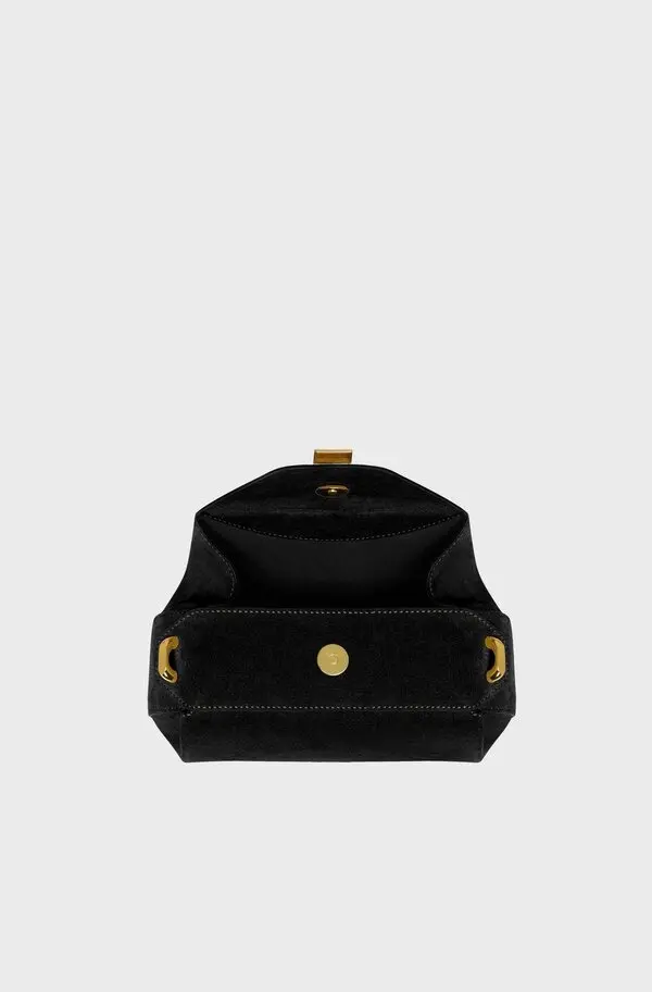 Yuzefi Mini Oyster Suede-finish Chain-link Tote Bag - Black