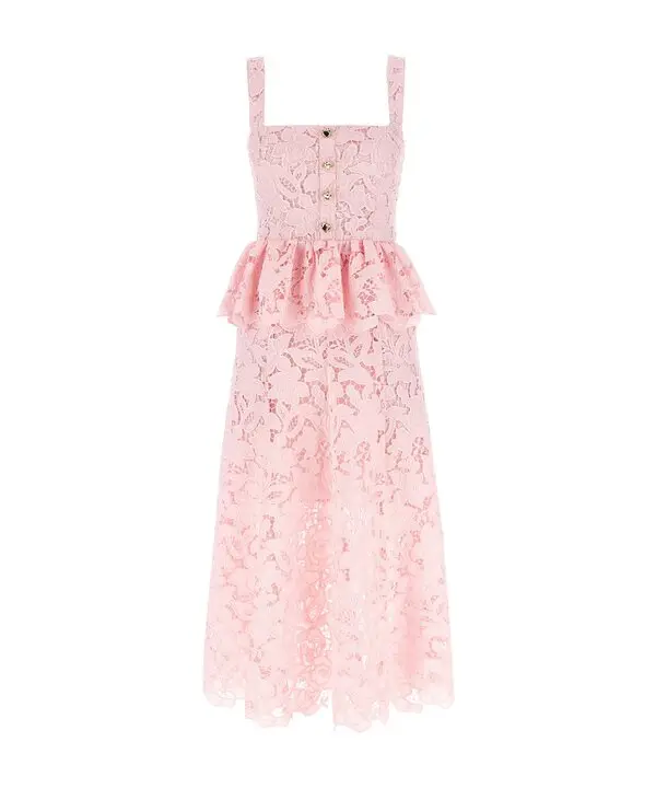 SELF-PORTRAIT Lace Peplum Midi Dress