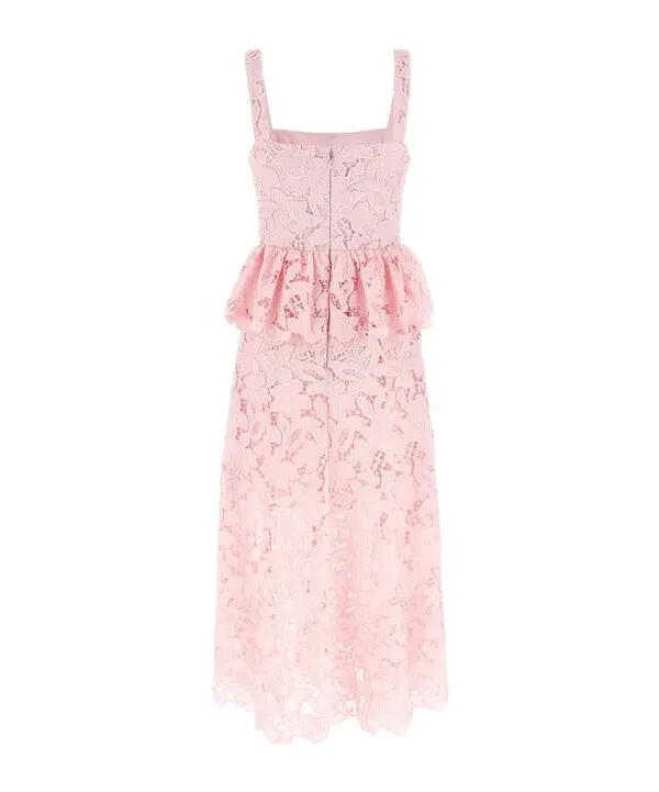 SELF-PORTRAIT Lace Peplum Midi Dress
