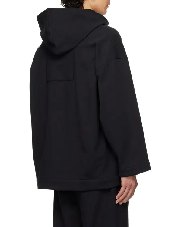BODE Long Sleeve Zip Up Hoodie - Black