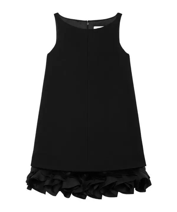 Celine Bouquet Mini Dress In Gauffered Double Wool