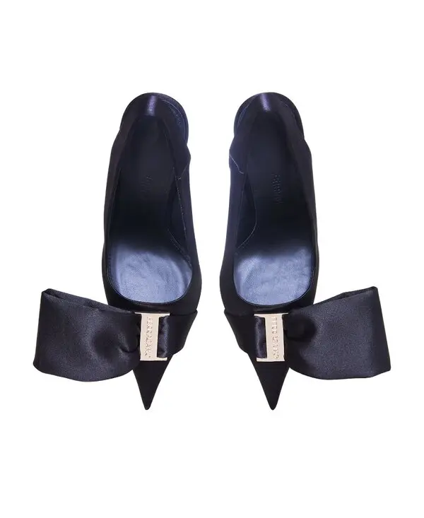 FERRAGAMO Pointed-toe Slingback Pumps With Bow Detailing