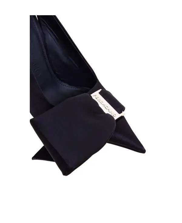 FERRAGAMO Pointed-toe Slingback Pumps With Bow Detailing