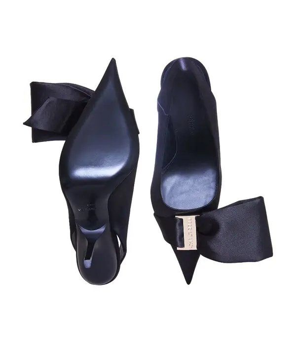 FERRAGAMO Pointed-toe Slingback Pumps With Bow Detailing