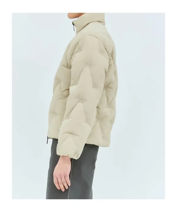 Burberry Zip-up Quilted Down Jacket With Embroidered Equestrian Knight Pattern - Lichen