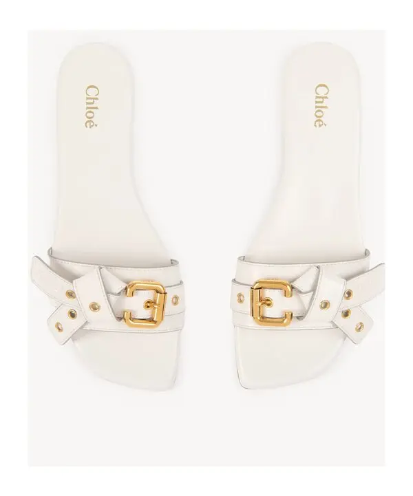 Chloé Mae Knot-detailed Slides - Eggshell