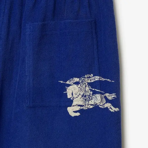 Burberry Elasticated Drawstring Shorts With Equestrian Knight Print