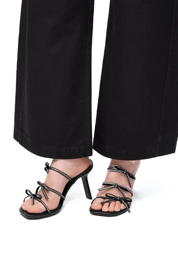Loewe Petal Sandal In Suede And Rhinestones
