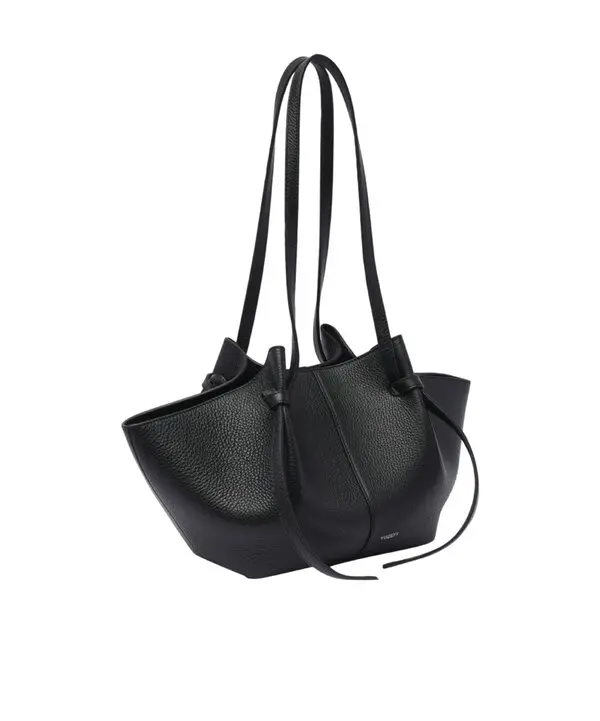 Yuzefi Textured Leather Handbag - Black