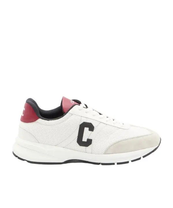 Celine Runner Cr-02 Low Lace-up Sneakers In Mesh, Calfskin, And Suede Calfskin - White