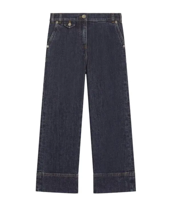 Dolce & Gabbana Cuffed Cotton Jeans - Black