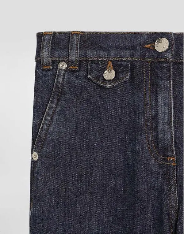 Dolce & Gabbana Cuffed Cotton Jeans - Black