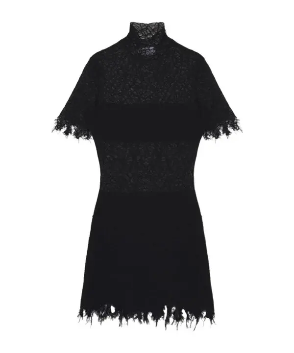 Alexander McQueen Lace High Neck Mini Dress