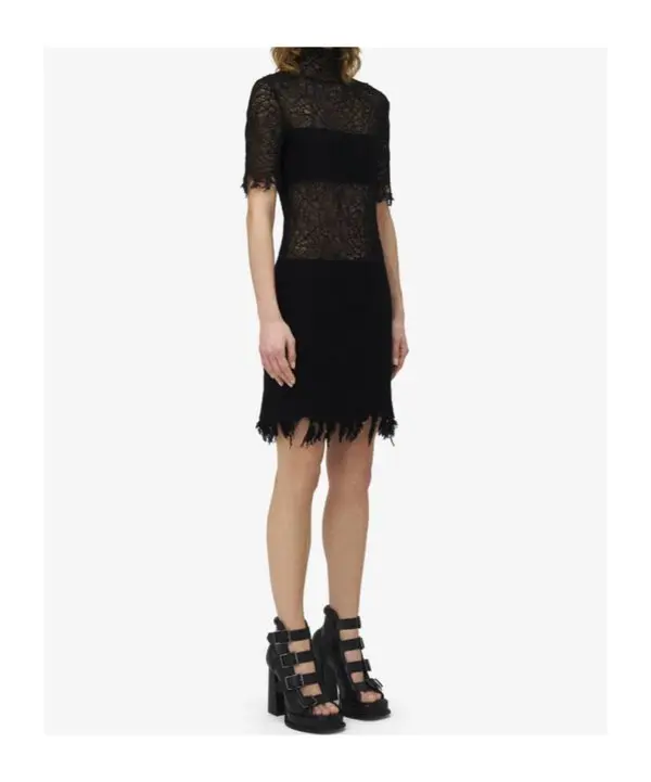 Alexander McQueen Lace High Neck Mini Dress