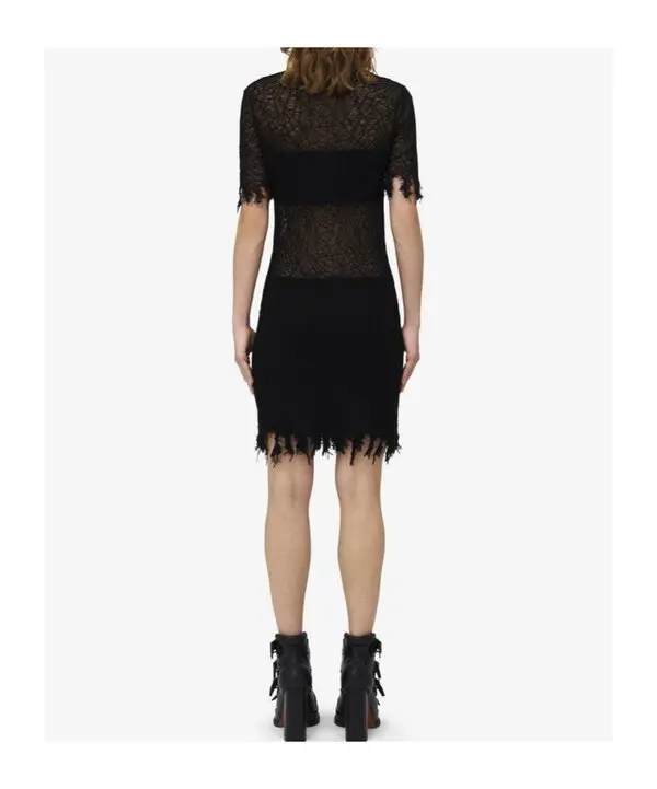 Alexander McQueen Lace High Neck Mini Dress