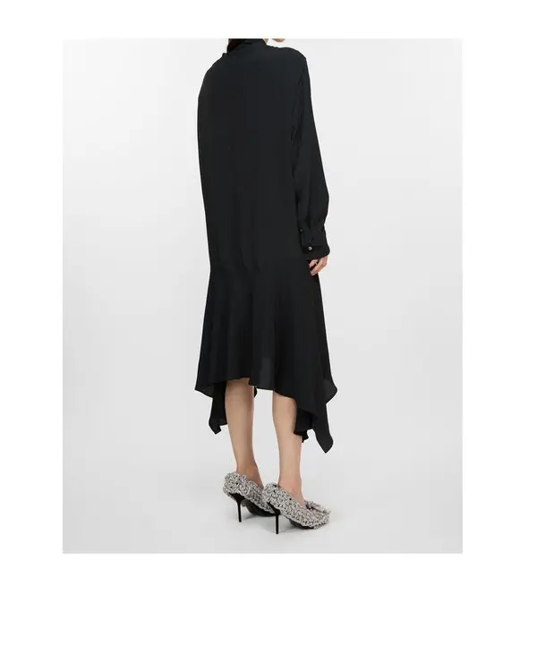 Acne Studios Asymmetrical Layered Dress With Scarf Detail