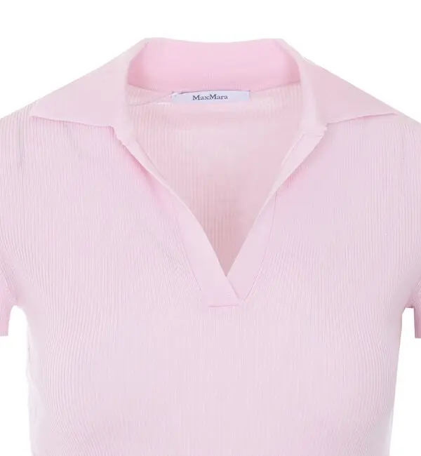 Max Mara Albero Short Sleeve Ribbed Polo Shirt