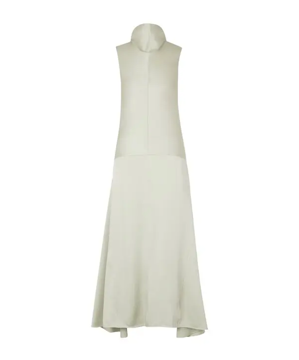 JIL SANDER Sleeveless Hanging Neckline Satin Maxi Dress
