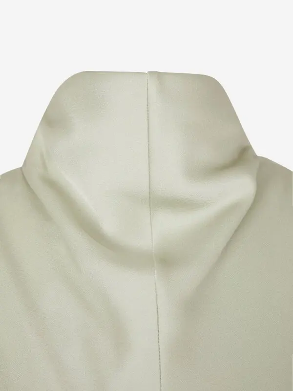 JIL SANDER Sleeveless Hanging Neckline Satin Maxi Dress
