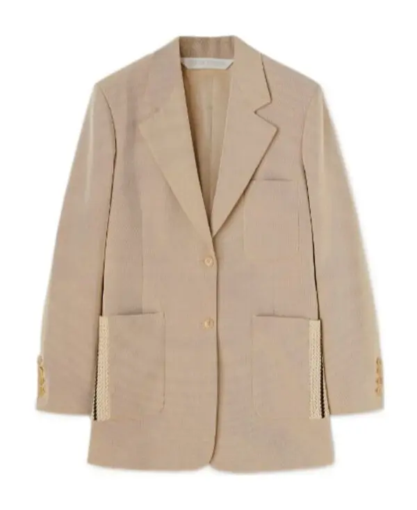 Palm Angels Knit Tape Cotton Blazer