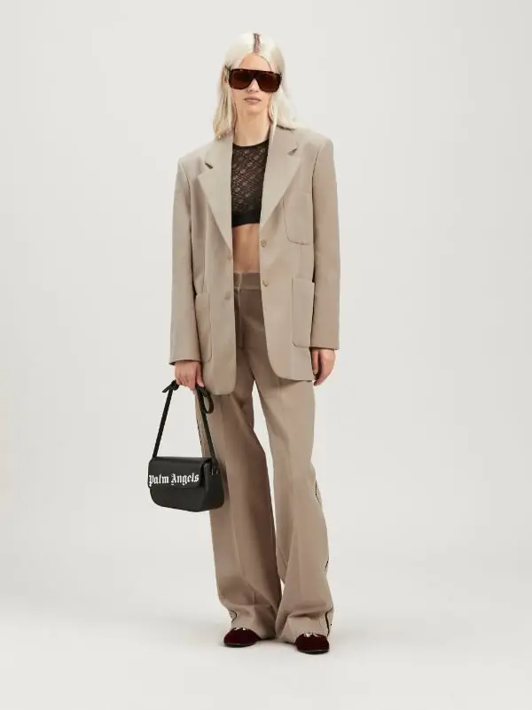 Palm Angels Knit Tape Cotton Blazer