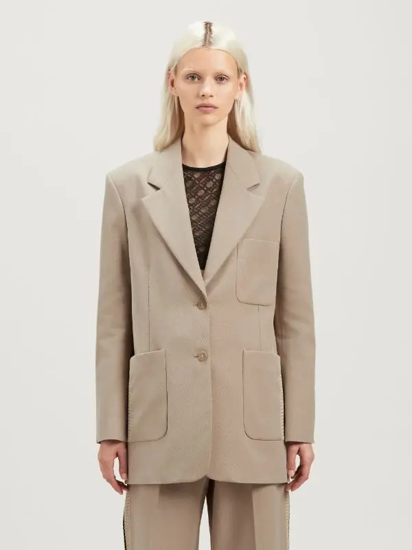 Palm Angels Knit Tape Cotton Blazer