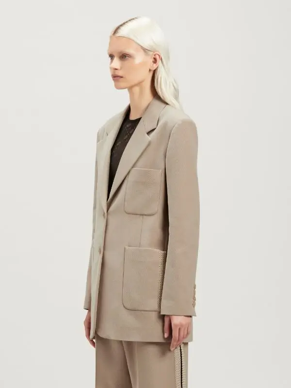 Palm Angels Knit Tape Cotton Blazer
