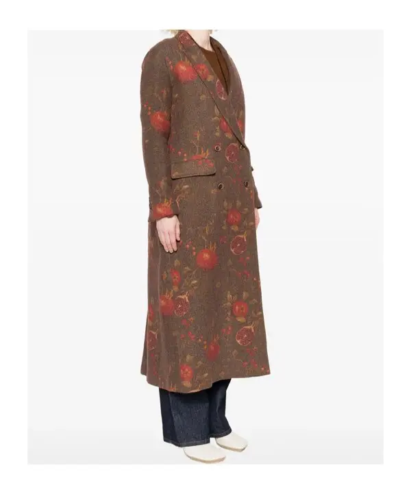 UMA WANG Floral Printed Double-breasted Coat