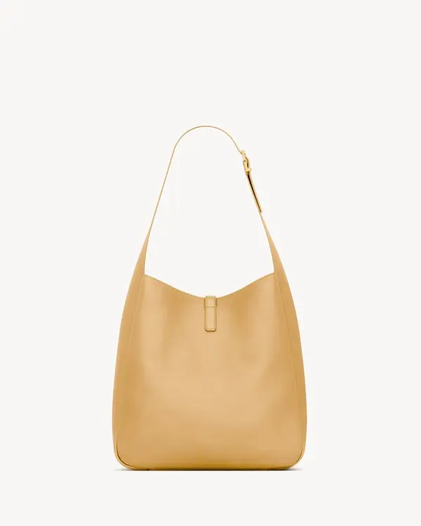 Saint Laurent Le 5 À 7 Logo Plaque Large Shoulder Bag - Nude