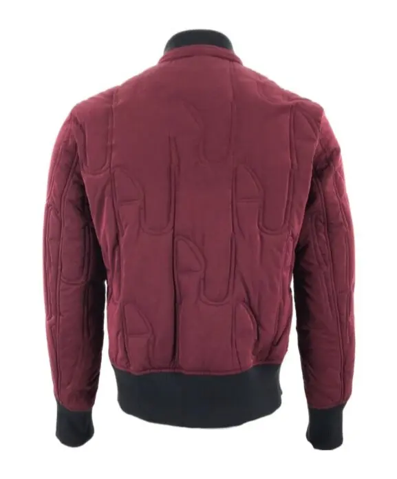 Emporio Armani Long-sleeved Quilted Bomber Jacket - Red