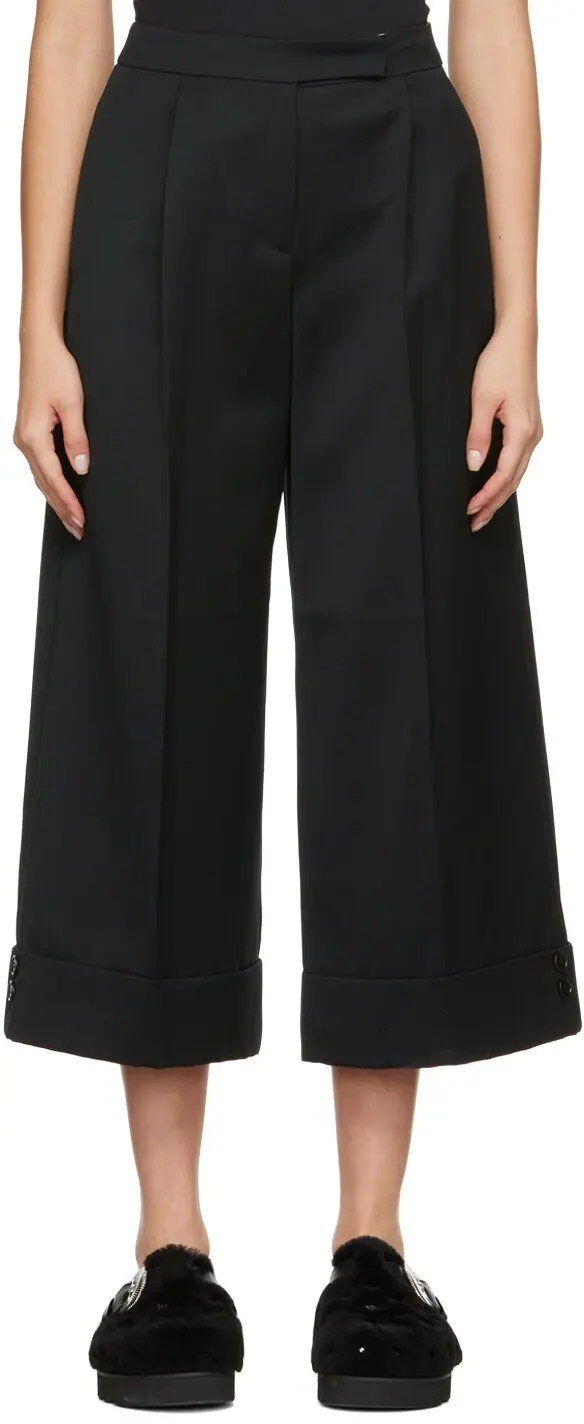 Simone Rocha Straight Pleated Casual Pants - Black