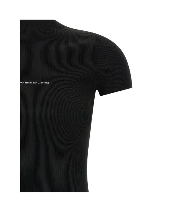 Alexander Wang Ribbed Logo Knit Mini Dress