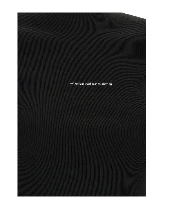 Alexander Wang Ribbed Logo Knit Mini Dress