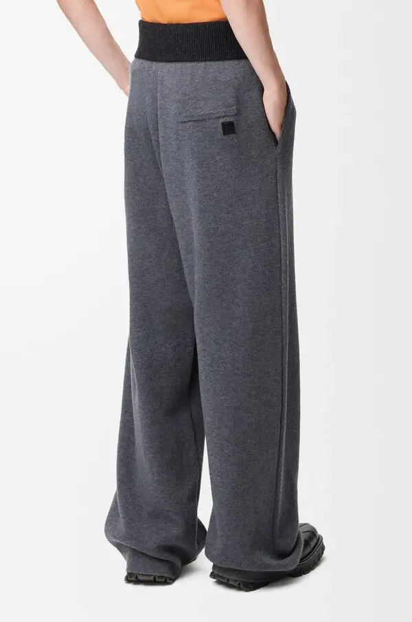 Loewe Elastic Waist Straight-leg Trousers With Anagram Patch