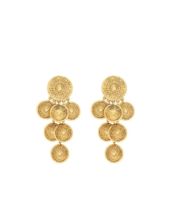 Saint Laurent Charm Earrings In Metal - Brass Gold