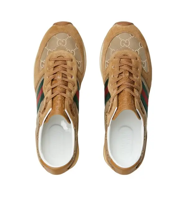 Gucci Panelled Lace-up Sneakers - Camel-colored
