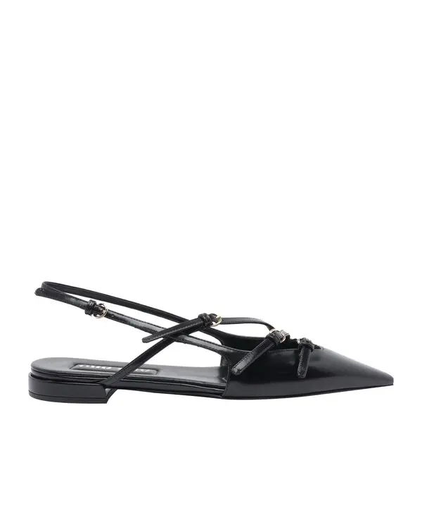 Miu Miu Buckle Flat Slingback Sandals