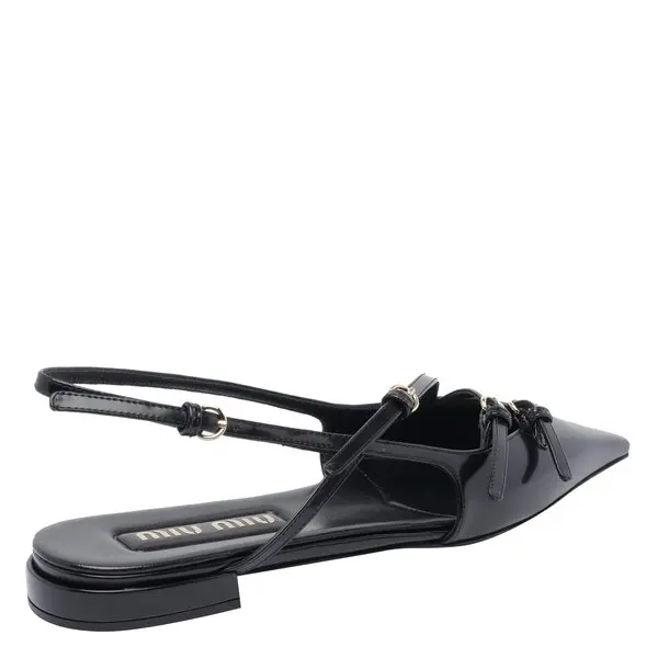Miu Miu Buckle Flat Slingback Sandals