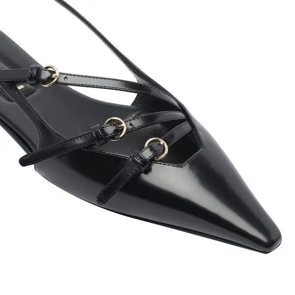 Miu Miu Buckle Flat Slingback Sandals